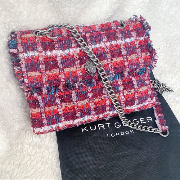 Kurt Geiger | Bags | Kurt Geiger London Large Red Tweed Kensington ...